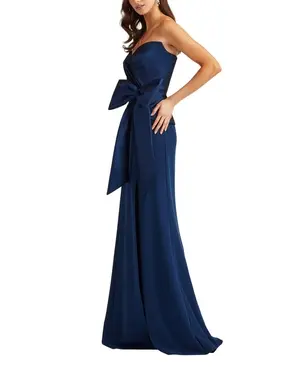 Tadashi Shoji Kinah Oversized Bow Gown - Navy