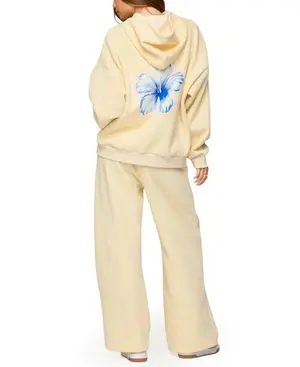EDIKTED Tropical Bloom Sweatpants - Yellow
