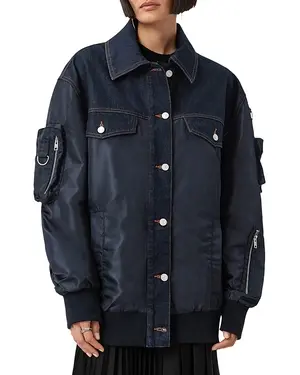 ALLSAINTS Verity Bomber Jacket - Navy Blue