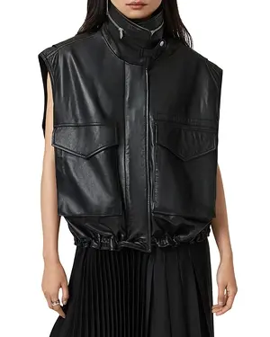 Allsaints Leather Vests For Women