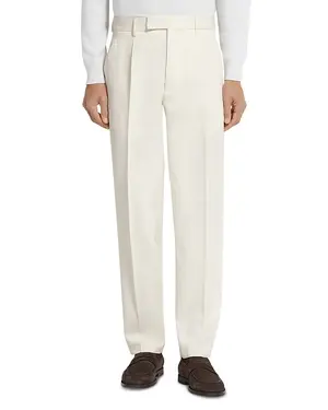 Zegna Cotton And Wool Pleated Pants - White