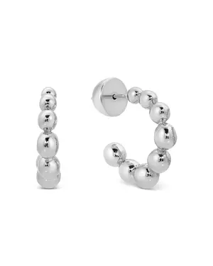 Ettika Bubble Huggie Hoop Earrings - Silver