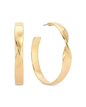 Ettika Twist Square Medium Hoop Earrings - Gold