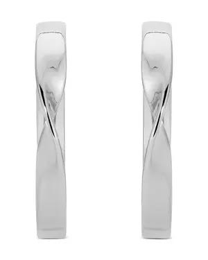 Ettika Twist Square Medium Hoop Earrings - Silver