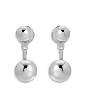 Ettika Bubble Front & Back Earrings - Silver