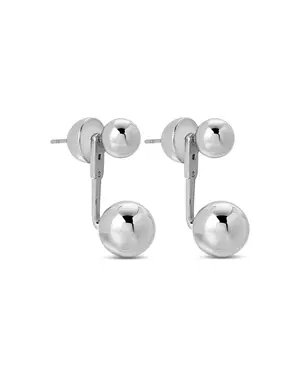 Ettika Bubble Front & Back Earrings - Silver