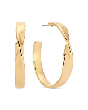 Ettika Twist Square Medium Hoop Earrings - Gold