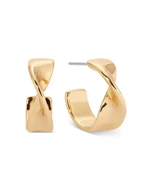 Ettika Twist Square Hoop Earrings - Gold