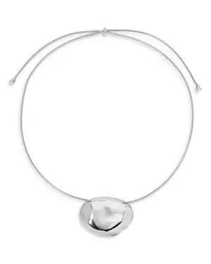 Ettika Molten Metal Adjustable Pendant Necklace - Silver