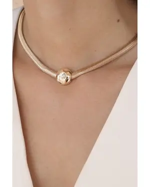 Ettika Crystal Solitaire Collar Necklace - Gold