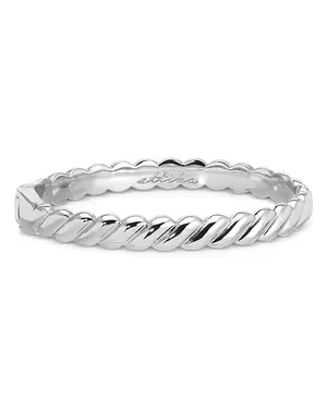 Ettika Twisted Stacking Bangle Bracelet - Silver