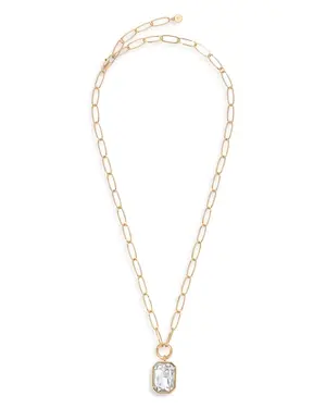 Ettika Stone Bezel Deco Pendant Necklace - Gold