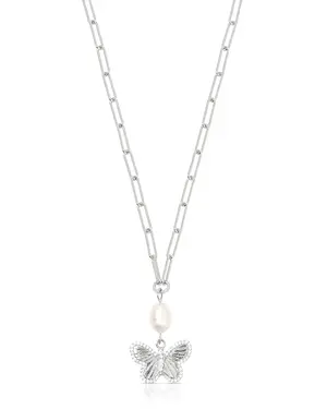 Ettika Interlocking Chain Necklace - Silver