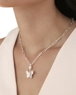 Ettika Interlocking 18k Plated Chain Necklace - Silver