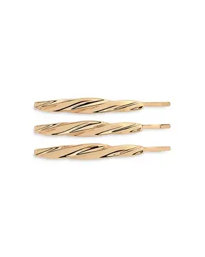 Ettika Twist Hair Pins Set Of 3 - Gold