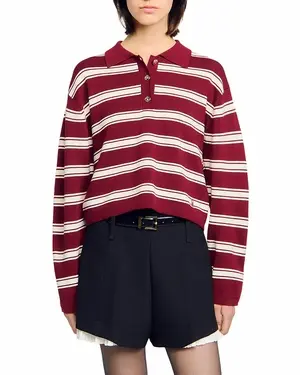 Sandro Striped Rugby Shirt