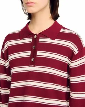 Sandro Striped Rugby Shirt