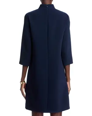 Caroline Rose Mandarin Collar Dress - Navy
