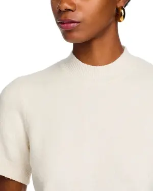 French Connection Vhari Knit Mock Neck Top - Porcelain Cream