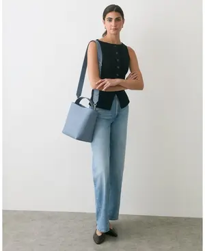 Cuyana Linea Bucket Bag - Azure