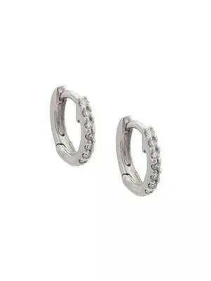 DANA REBECCA DESIGNS 14kt White Gold Diamond Huggie Earrings - Silver