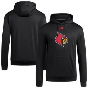 Adidas Louisville Cardinals Locker Logo Fleece Pullover Hoodie - Black
