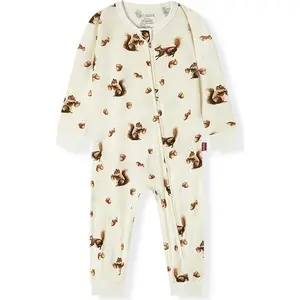 MILKBARN Luxe Stretch Zipper Pajama Chipmunk