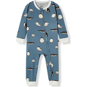 MILKBARN Luxe Stretch Zipper Pajama Penguin