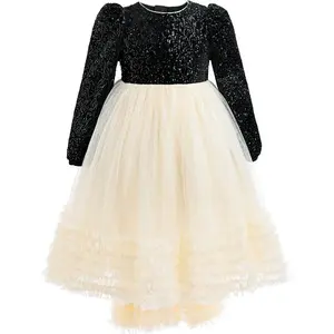 TULLEEN Sequin Bow T-shirt And Skirt Set - Black