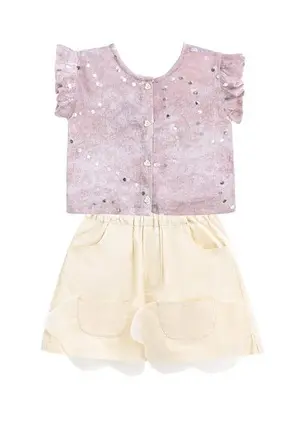 MIMI TUTU Sequin Shorts Set