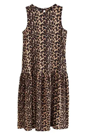 NEXT Sleeveless Drop Waist Dress - Brown
