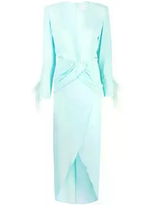 Nervi Ada Plunge-neck Gown - Blue