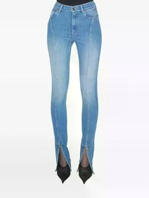 MUGLER Split-hem Seam-detail Jeans
