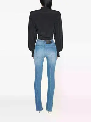 MUGLER Split-hem Seam-detail Jeans