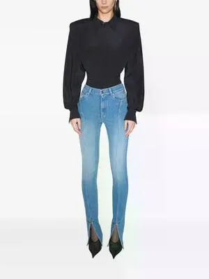 MUGLER Split-hem Seam-detail Jeans