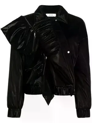 BESFXXK Frill-detail Button-up Bomber Jacket - Black