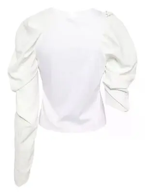 BESFXXK Asymmetric Balloon-sleeve Blouse