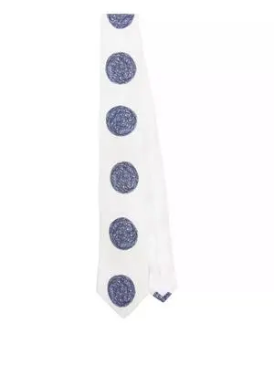 Moschino Scribble-circle Tie - White
