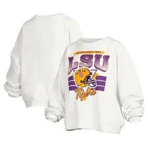 PRESSBOX Lsu Tigers Janice Retro Logo Oversized Pullover Sweatshirt