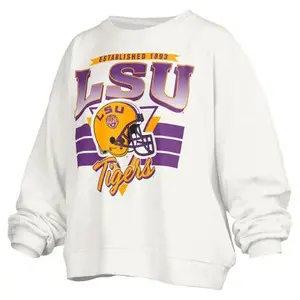 PRESSBOX Lsu Tigers Janice Retro Logo Oversized Pullover Sweatshirt