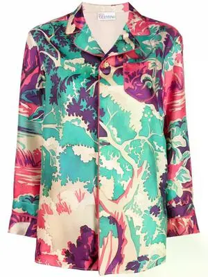 Red Valentino Abstract-print Silk Shirt - Green