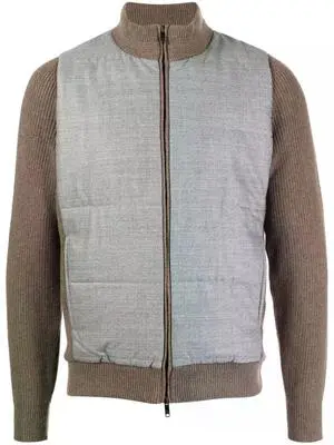 Luciano Barbera Panelled Ribbed-knit Jacket