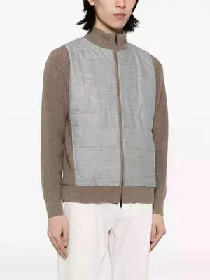 Luciano Barbera Panelled Ribbed-knit Jacket