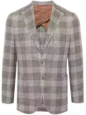 Luciano Barbera Single-breasted Tartan-check Blazer - Brown