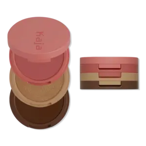 KAJA Play Bento Cream Bronzer, Powder Blush & Highlighter Trio - Mochamallow