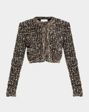 ATELIER PRABAL GURUNG Atelier Prabal Gurung Paillette Boucle Bolero - Tipo Brown