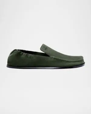 Loewe Flex Suede Moc-toe Loafers - Sage