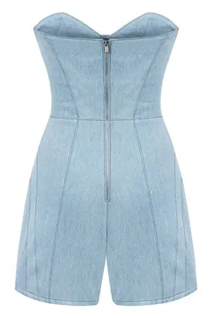 JENDUE Marvel Denim Mini Jumpsuit