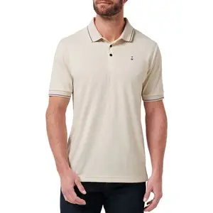 Travis Mathew Happier Hour Tipped Cotton Polo - Birch