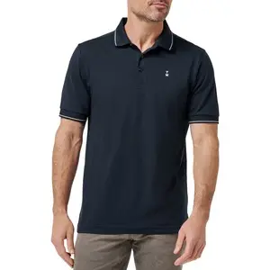 Travis Mathew Happier Hour Tipped Cotton Polo - Total Eclipse